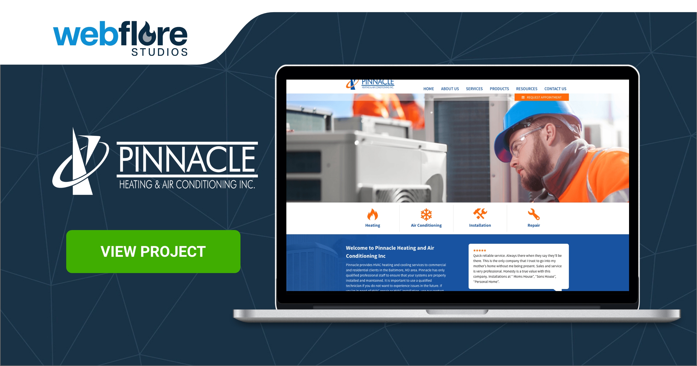 Pinnacle Heating & Cooling - Webflare